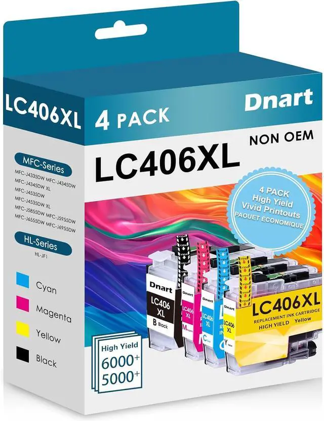 LC406XL Ink Cartridges Compatible Replacement for Brother LC 406XL LC ...