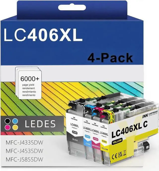 LC406 LC406XL Ink Cartridges for Brother Printer LC 406XL 406 XL for ...