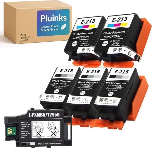 Remanufactured Ink Cartridges Replacement for Epson 215 (3 Black, 2 Tri ...