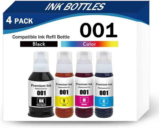 Inks Set of 4 Ink Bottles (127ml/70ml) to Replace Epson 001 Ink Refill ...