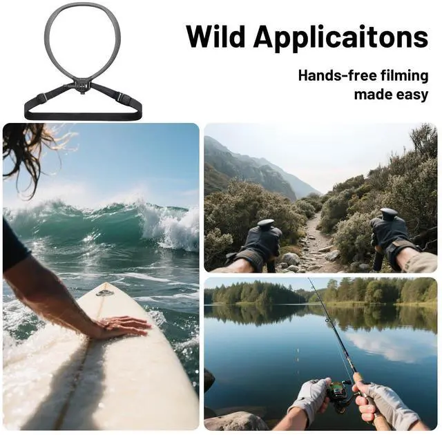 CapLock Action Camera Neck Mount, Large Size Adjustable POV Chest Strap ...
