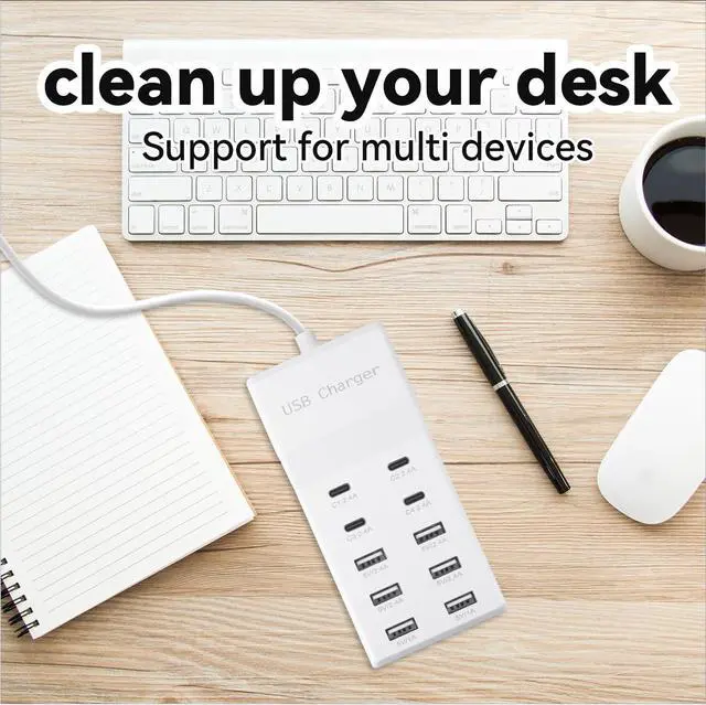 USB Charging Station Block with 10-Port (6 USB-A Port & 4 USB-C Port ...