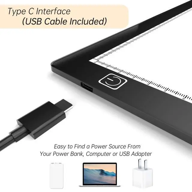 Magnetic Slide Viewer Light 5600K 12x8 Ultra-Thin Adjustable Brightness ...