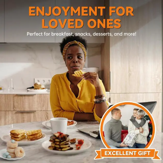 4 in 1 Mini Waffle Maker with Removable Plates, Set Includes Mini ...