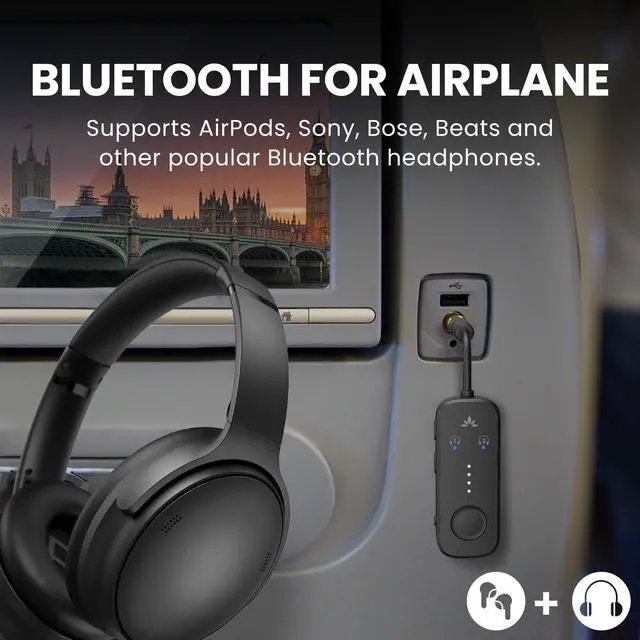 Relay - Premium Airplane Bluetooth Adapter with Advanced Qualcomm ...