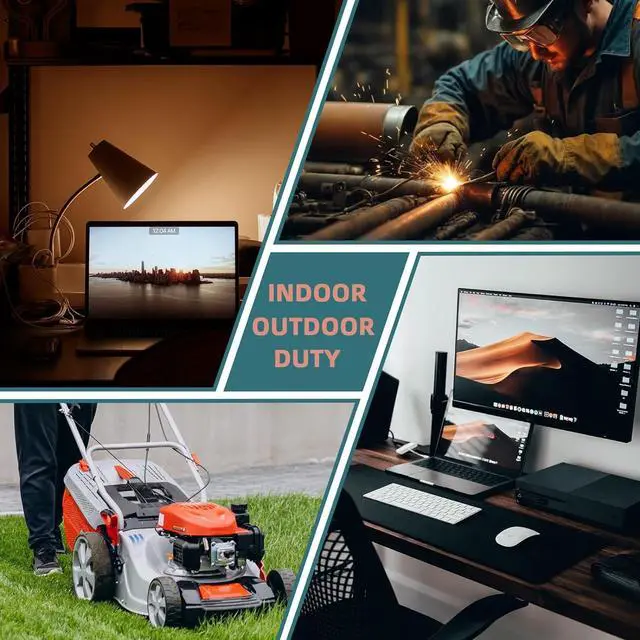 25 Ft Lighted Outdoor Extension Cord with 3 Electrical Power Outlets ...