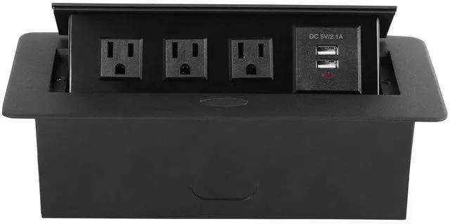 Desktop Pop Up Socket with 3 Outlets & 2 USB Ports (Connection Box ...