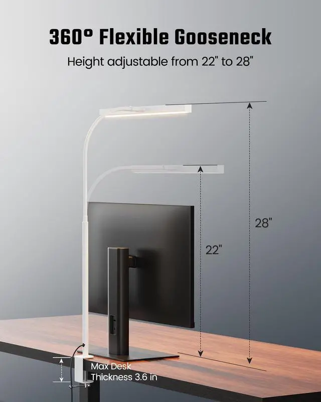 LED Desk Lamp for Home Office, Eye-Caring Desk Light with Adjustable ...