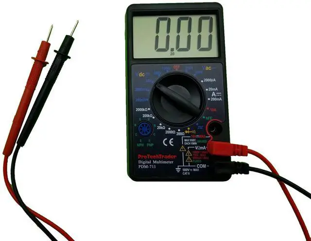 Large Screen Multimeter - Volts Ohms Amps Transistor (hFE) Square Wave ...