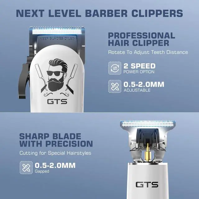 GTSPro Hair Clippers for Men, Clippers and Trimmers Set, Barber ...