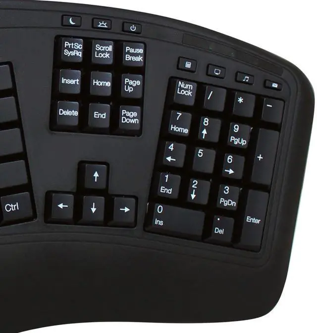 WKB-1500GB - Wireless Ergonomic Desktop Keyboard and Laser Mouse with ...