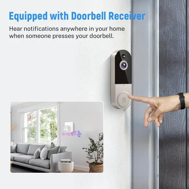 1080P Smart Wireless Video Doorbell Camera, AI Human Detection, 2.4G ...