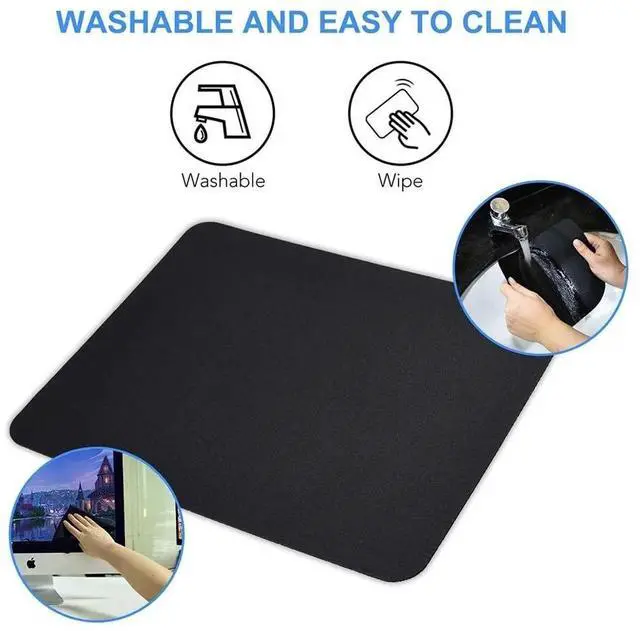 SOEWIOU Computer Mouse Pad, Black Gaming & Office Mouse Mat - 26x21x0 ...