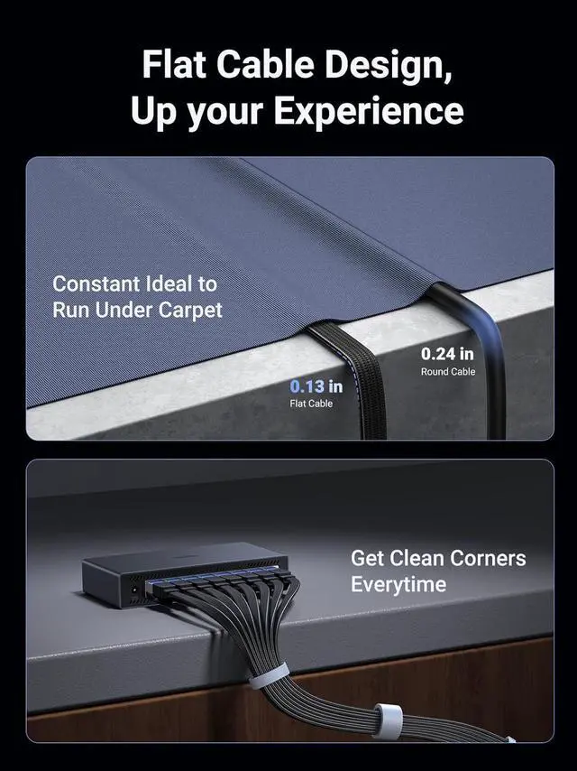 UGREEN Cat 8 Ethernet Cable 25FT, Flat High Speed 40Gbps 2000Mhz ...