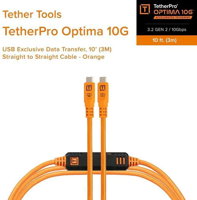 Tether Tools TetherPro Optima 10G USB-C Exclusive Data Transfer, 10 (3m ...