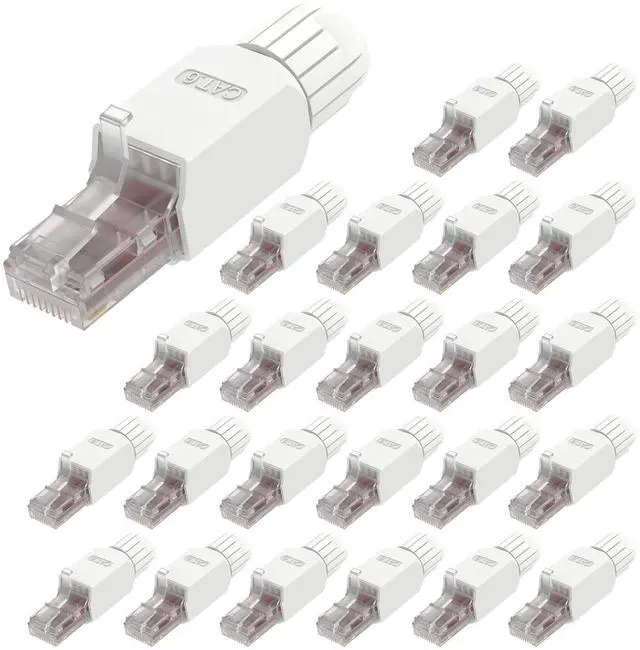 VCELINK Tool-Free RJ45 Connector, Gold Plated Modular Plug, UTP CAT6 ...