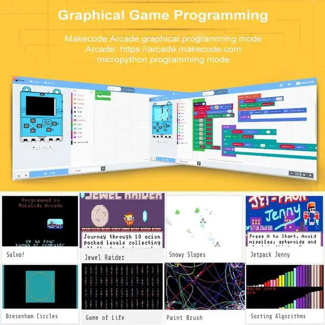 KittenBot Meowbit Card-Sized Retro Game Computer Codable Console for ...