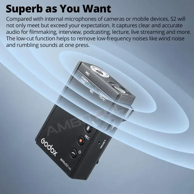 GODOX MoveLink II M1 Wireless lavalier Microphone System Black 2.4GHz ...