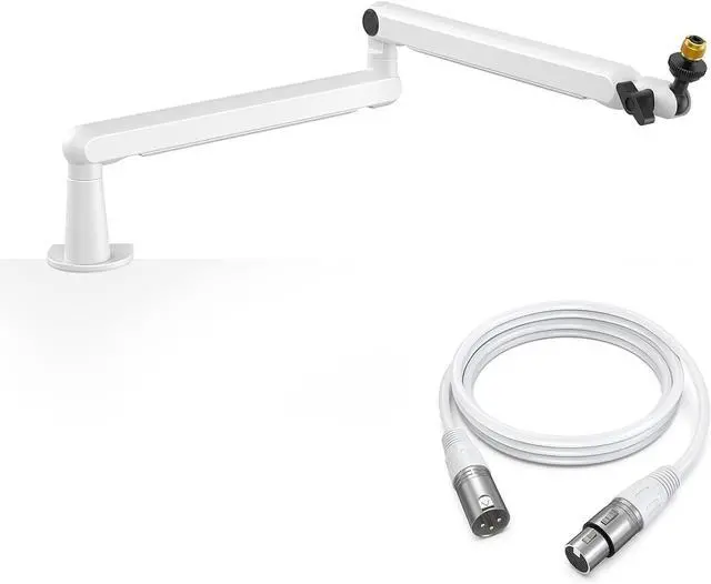 FIFINE Microphone Arm Kit, Low-Profile Boom Arm Mic Stand with Cable ...