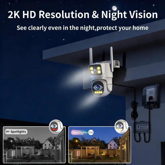 Cameras for Home Security with Dual Lens, 2.4G/5G Outdoor Security ...