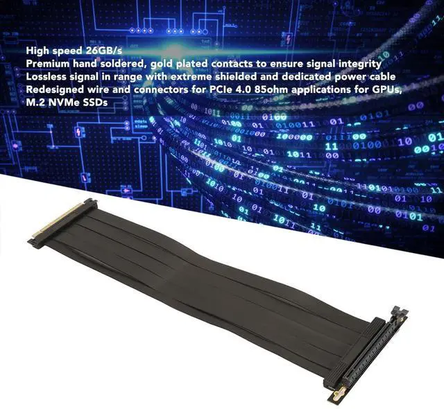 Ejoyous PCIE 4.0 X16 Riser Cable High Speed Flexible Shielding 90 ...