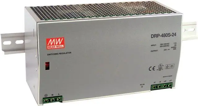 MW Mean Well DRP-480S-24 24V 20A 480W Single Output Industrial DIN Rail ...