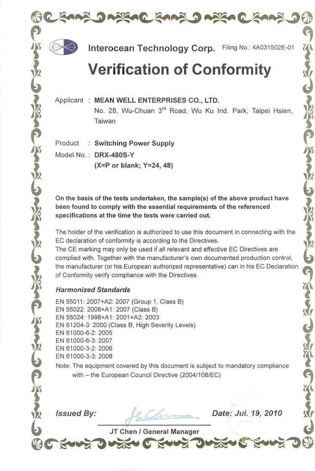 MW Mean Well DRP-480S-24 24V 20A 480W Single Output Industrial DIN Rail ...