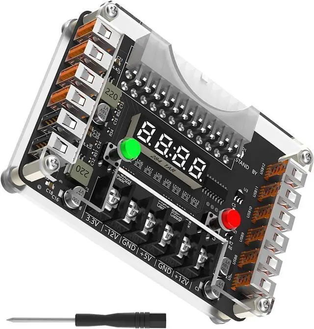 24Pin Power Supply Board 12 USB Port Clear Casing Multiple Voltages ...
