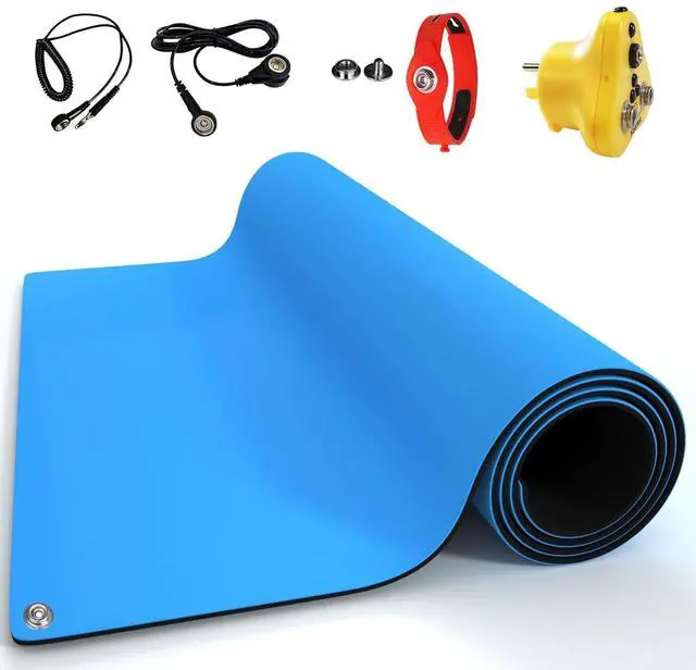 KooMall 48 x 24 Inch ESD Rubber Mat Kits, Anti Static Table Floor Pad ...