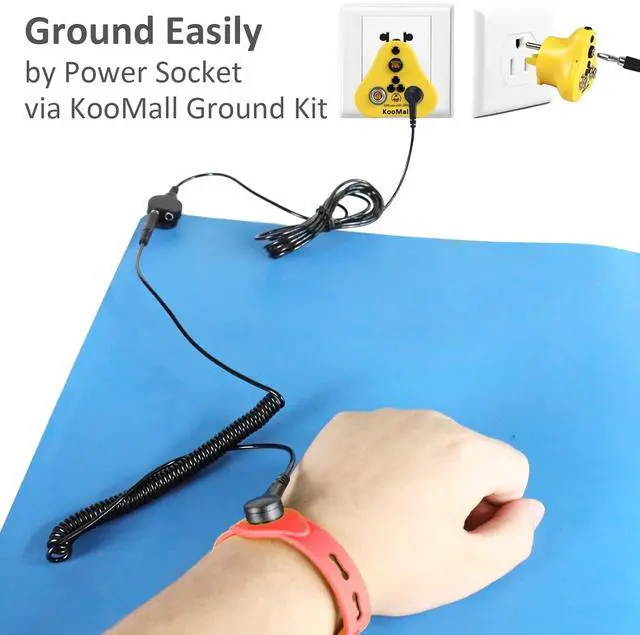 KooMall 48 x 24 Inch ESD Rubber Mat Kits, Anti Static Table Floor Pad ...