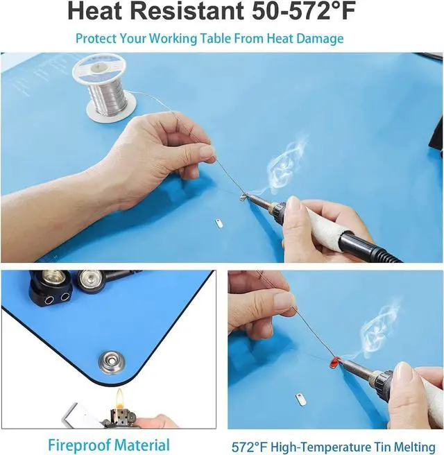 KooMall 48 x 24 Inch ESD Rubber Mat Kits, Anti Static Table Floor Pad ...