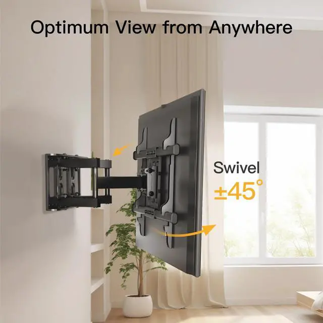 Full Motion TV Wall Mount Bracket for 37-82 inch Flat Curved TVs, Max ...