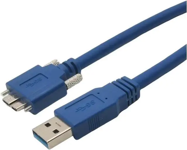 Aomoproing 0.98FT/0.3M USB 3.0 to Micro B/M Cable, Dual Screw Locking ...