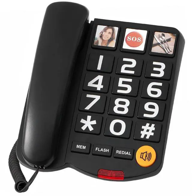 Large Button Corded Telephone for Home with 110dB Loud Ringer, 3 Photo ...