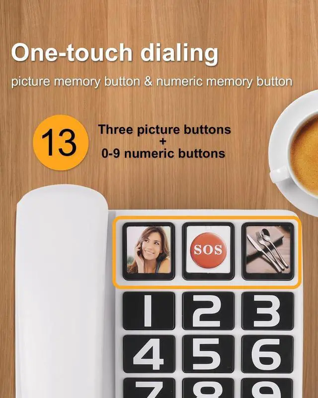 MCHEETA Big Button Phone for Seniors, Large Button Phones for Elderly ...