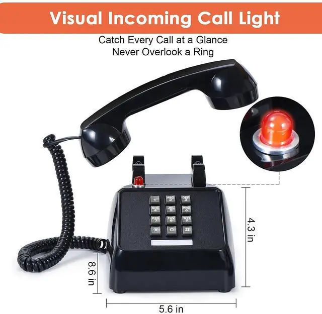 Retro Phone, Corded Old Phone, Retro Telephone with Landline, Classic ...