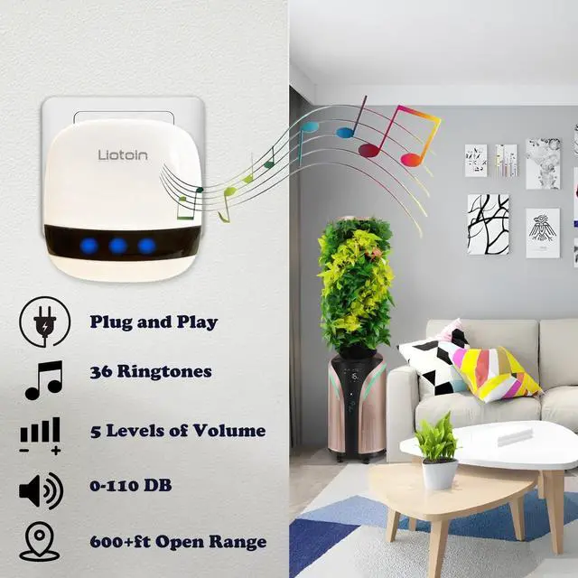 LIOTOIN Caregiver Pager Wireless Call Button Call Bell Call Light Alert ...