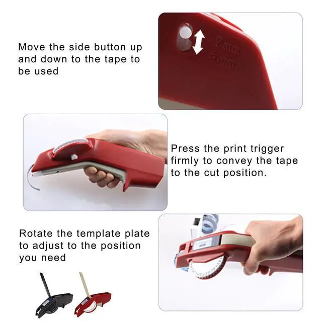 FDIT Embossing Label Maker Clear Number Letter One Hand Operation ABS ...