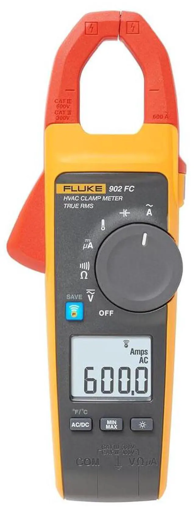 Fluke 902 FC Compact Clamp Meter True RMS HVAC Multimeter 600A DC ...