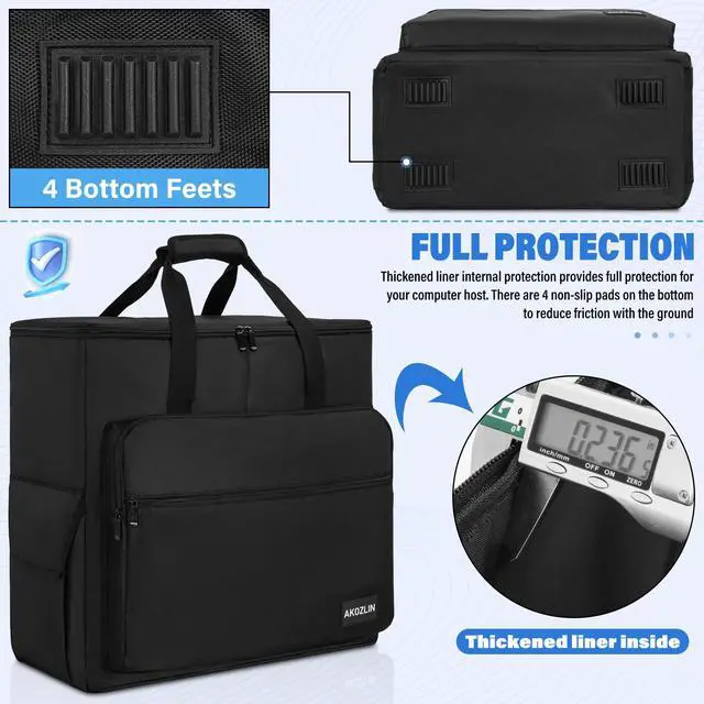 AKOZLIN Desktop Gaming Computer Tower PC Chassis Carrying Case Travel ...