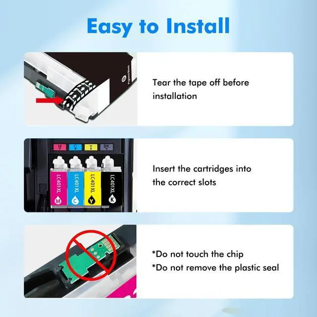 QUEENPRINT 2 Black LC401XL Black Ink Cartridges Compatible Replacement for LC401 LC401XL LC 401 ...