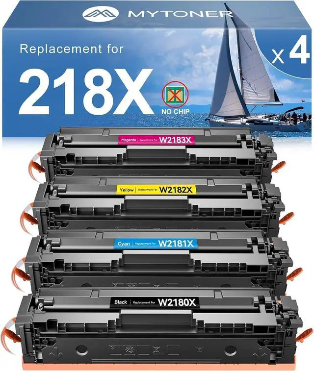 MYTONER 218X Toner Cartridges 4 Pack (NO CHIP) Compatible Replacement ...