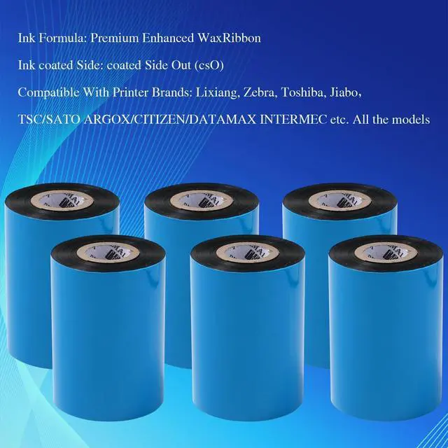 10 Rolls 3.54'' x 984.25' Premium Resin Enhanced Wax Ribbon,90mm x 300m ...