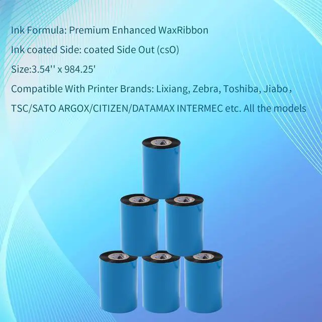 10 Rolls 3.54'' x 984.25' Premium Resin Enhanced Wax Ribbon,90mm x 300m ...