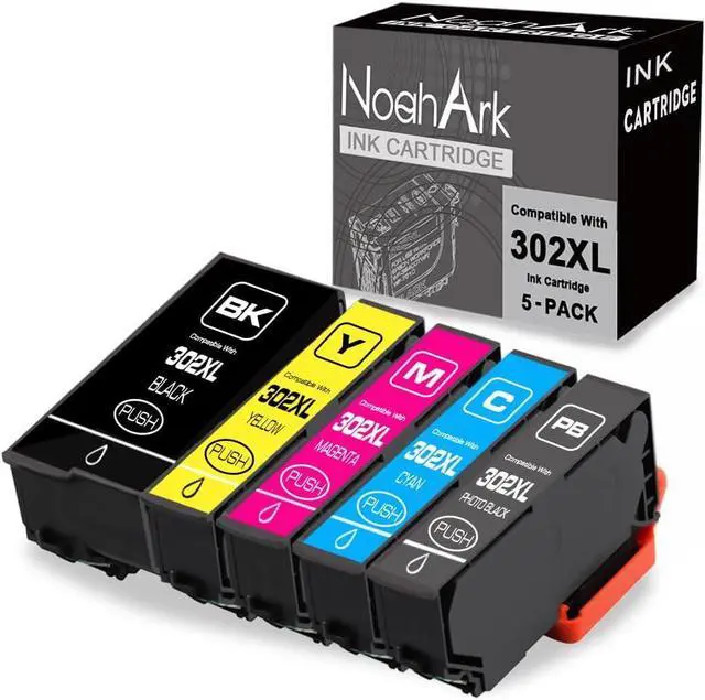 NoahArk 5 Packs 302XL Remanufacture Ink Cartridge Replacement for 302 ...