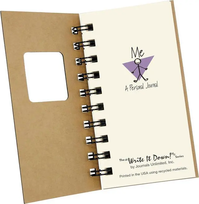 Me, A Personal Journal - MINI Kraft Brown Hard Cover (prompts on every ...