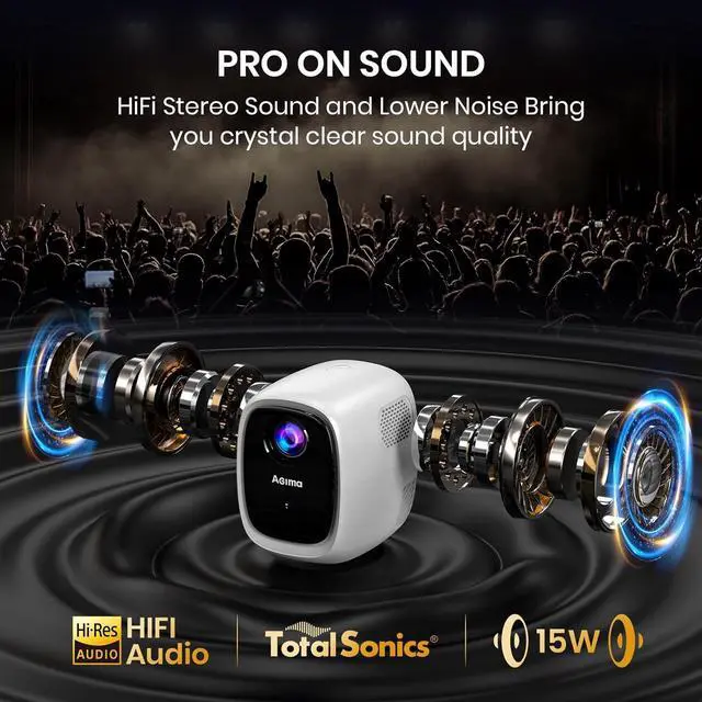 [AI Auto Focus/Built in apps] Mini Projector with WiFi 6 and Bluetooth ...