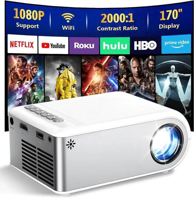 Mini Projector with WiFi and Bluetooth, Outdoor Portable Mini Projector ...