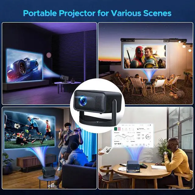 Projector with WiFi and Bluetooth, Portable 4k Movie Projector, 1080P ...