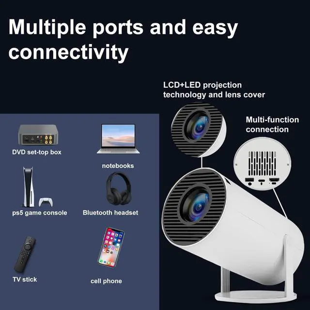 HY300 Mini Projector,Ceiling movie projector,Indoor mini ...